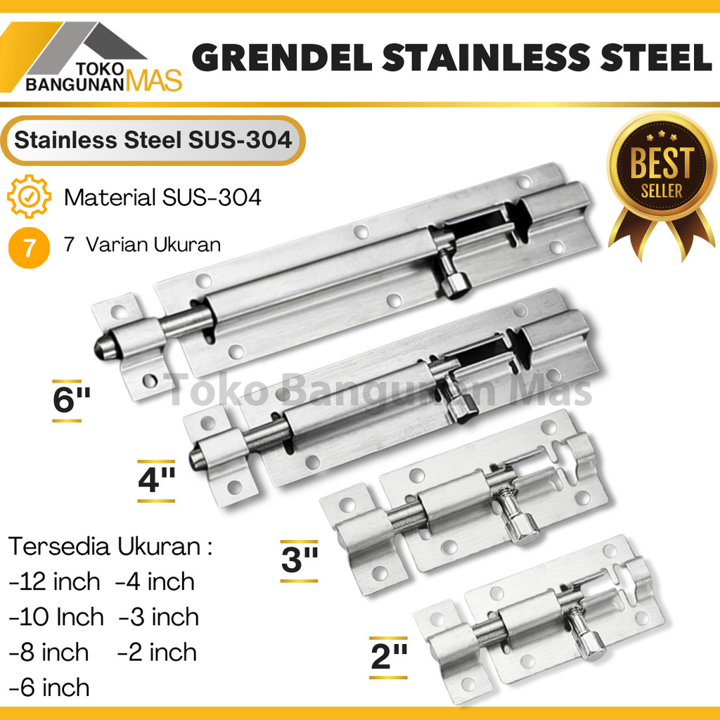 Jual Grendel Slot Pintu Jendela Stainless Steel / Grendel Stainless ...