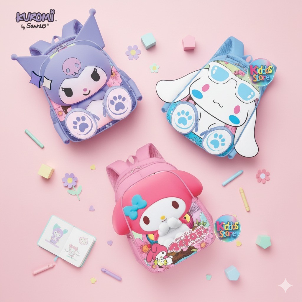 Jual Tas Sekolah TK Anak Perempuan Karakter Kuromi My Melody Cinnamoroll + Selempang Lucu ...