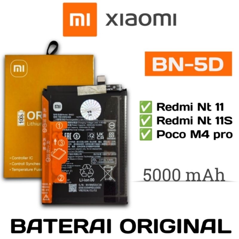 Jual Batre Xiaomi REDMI NOTE 11 REDMI NOTE 11S POCO M4 PRO BN 5D BN5D ...