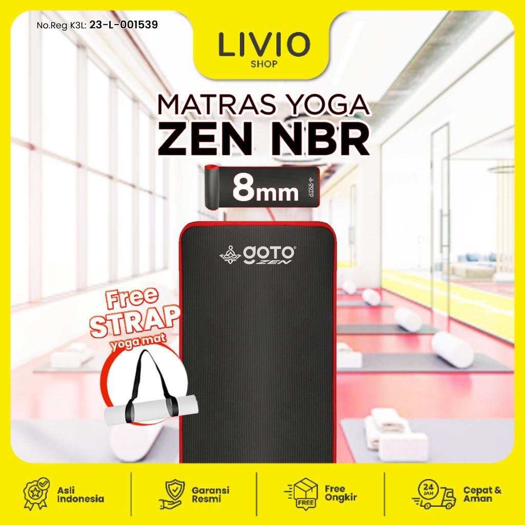 Jual Goto Zen NBR Yoga Mat 8mm Matras Anti Slip Olahraga Poundfit Tebal ...