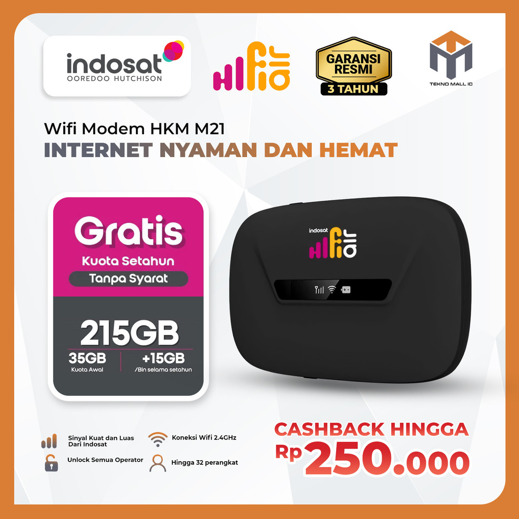 Jual Modem Portable Indosat HiFi Air MiFi HKM M21 WiFi 4G Bisa Bypass ...