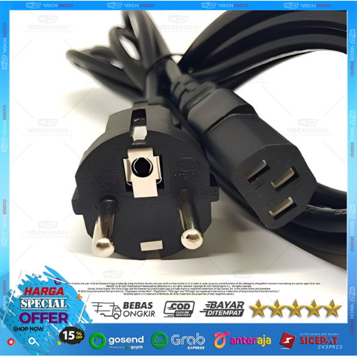 Jual Kabel Power CPU PC Komputer Desktop Premium Panjang 1.8M Colokan ...