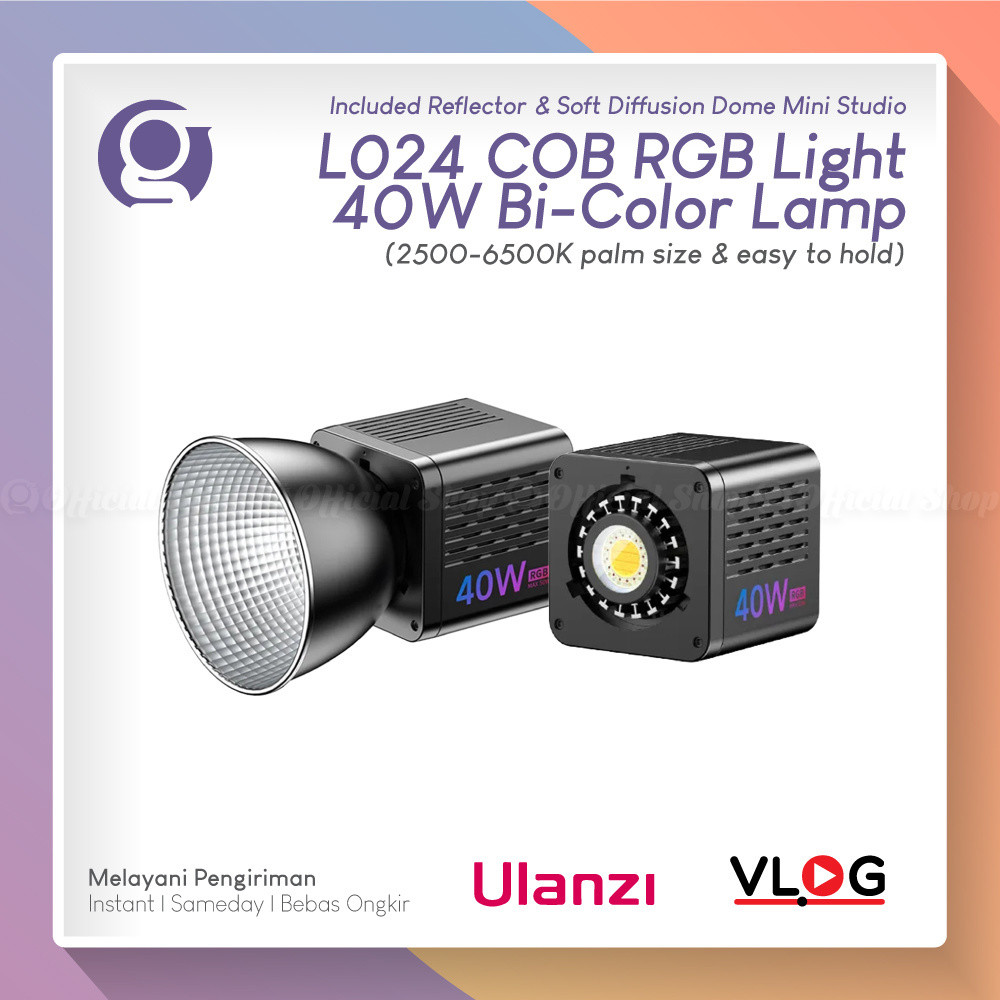 Jual ULANZI L024 COB Light 40W RGB Portable Lampu LED RGB Rechargeable ...