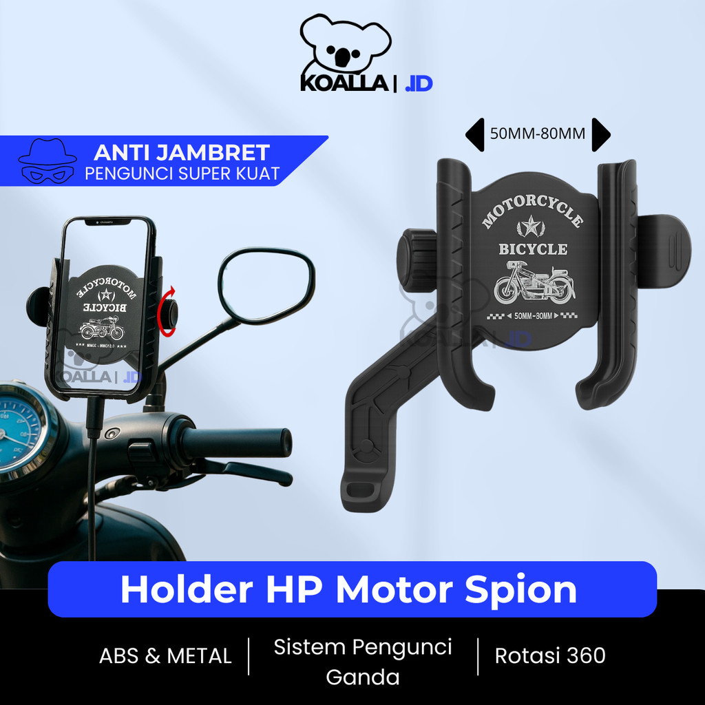 Jual Holder Hp Spion Motor Double Lock Anti Maling Dudukan Penyangga ...
