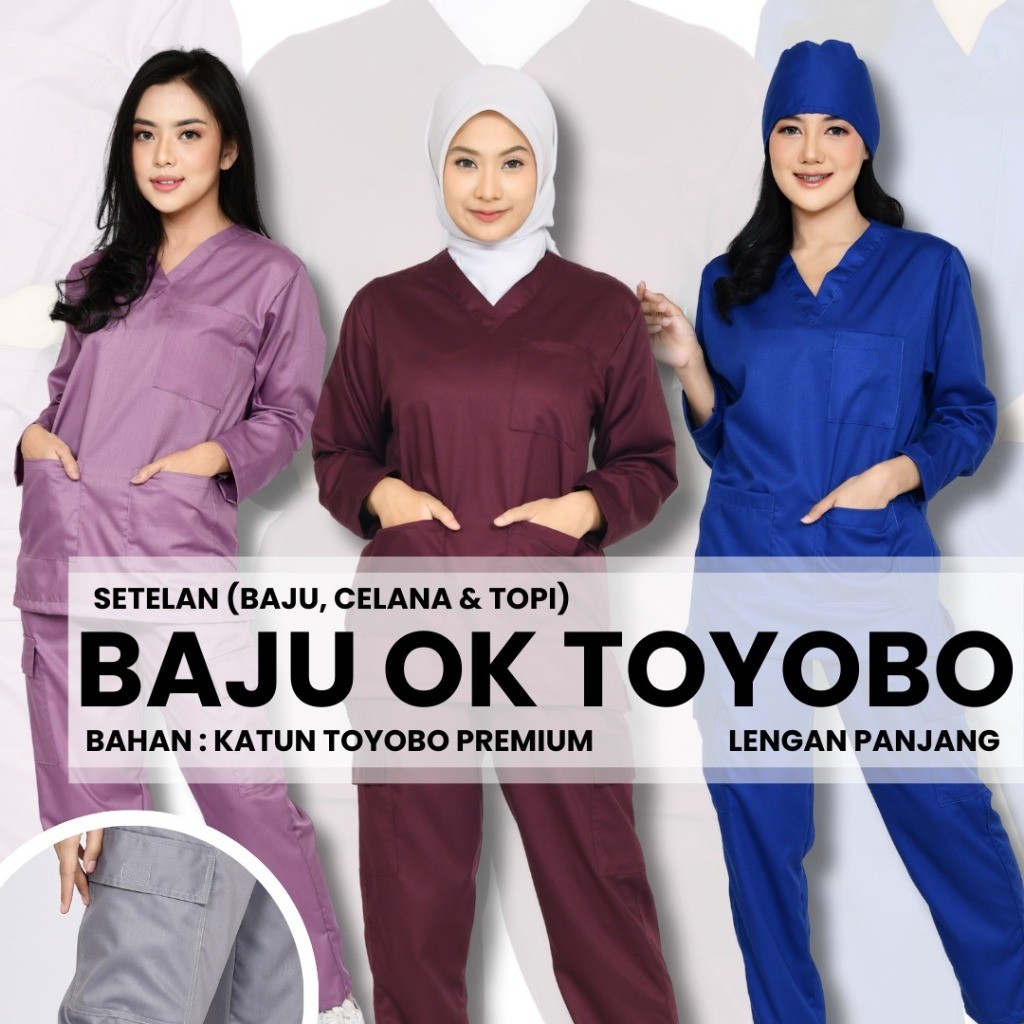 Jual Baju OK TOYOBO CARGO / Baju Jaga / Scrub Medis Lengan Panjang ...