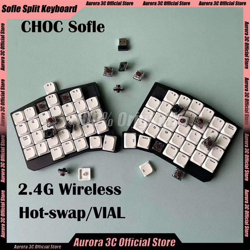 Jual oc Sofle Low Profile Split Keyboard 2.4G Wireless Single Mode ...