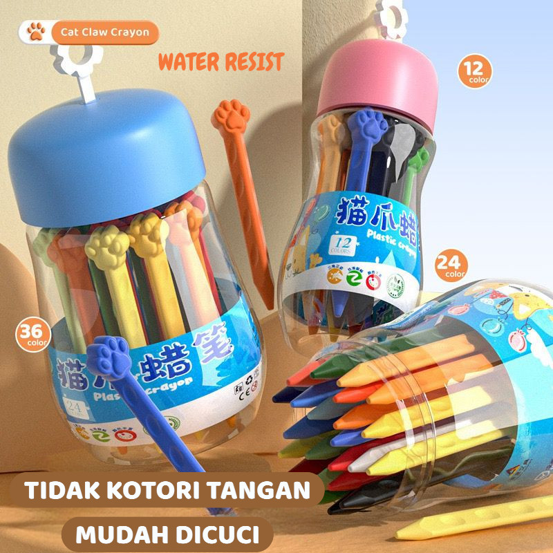 Jual davedesign #ST214 CRAYON LILIN SET ANAK SEKOLAH WAX CRAYON ANTI ...