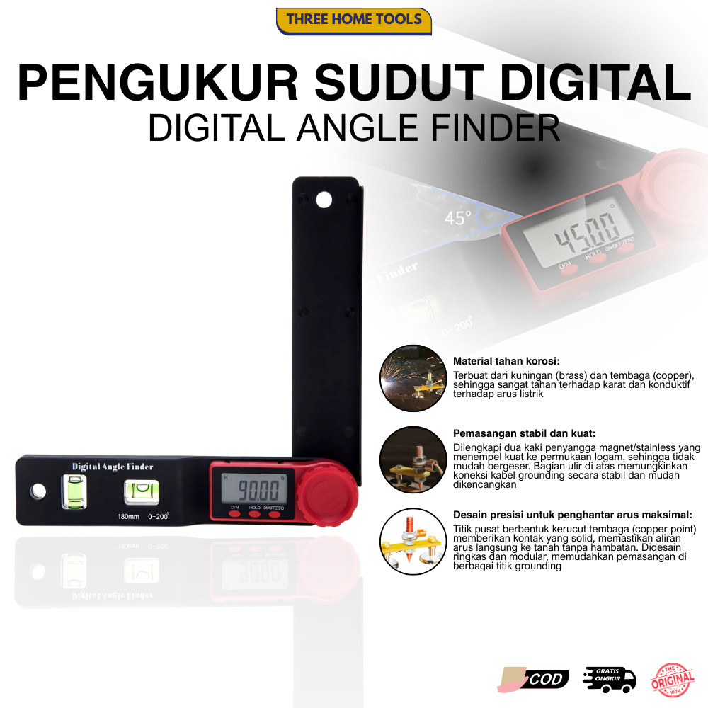 Jual Penggaris Siku Sudut Waterpass Digital Alat Ukur Siku Garis Sudut ...