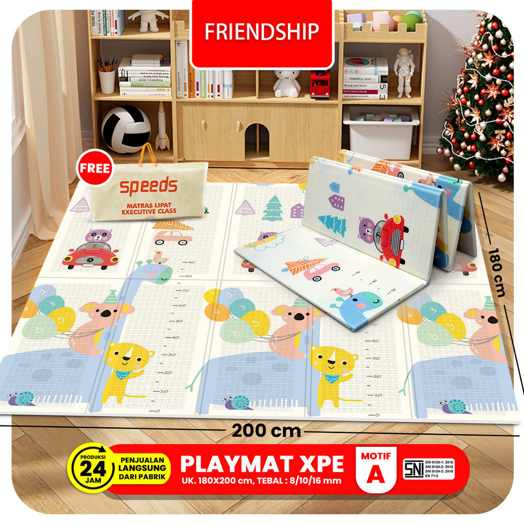 Jual Matras Bayi XPE 180x200cm Tebal 8/10/16mm - 2 Sisi Gambar,Lipat ...