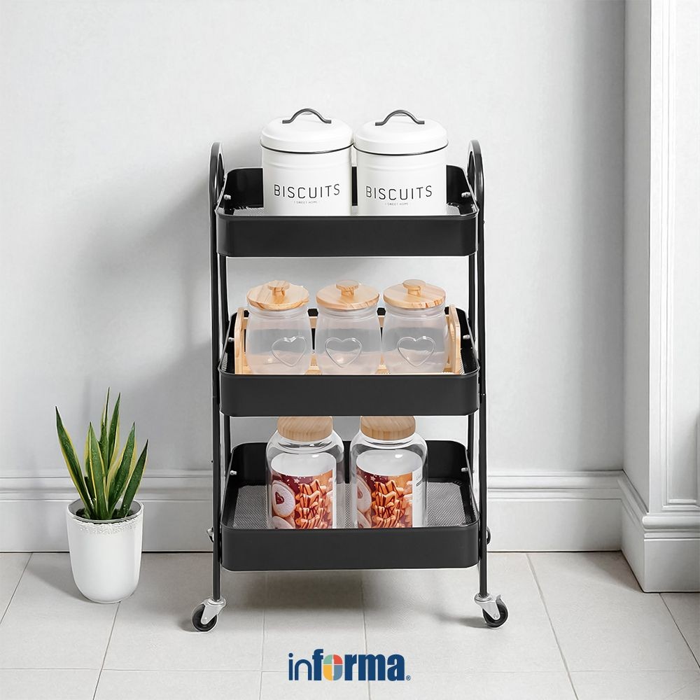Jual Informa Walter Ii Rak Troli Dapur 3 Tingkat Gloss - Hitam Tempat ...