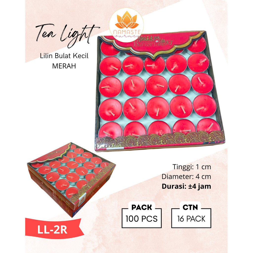 Jual Refill Lilin Bulat Kecil Red Tea Light Candle (100 PCS) | Shopee ...