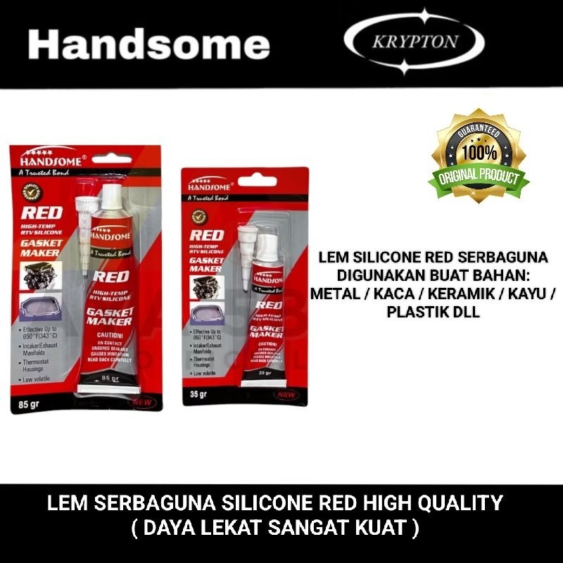 Jual handsome lem serbaguna silicone red jaminan asli original | Shopee ...