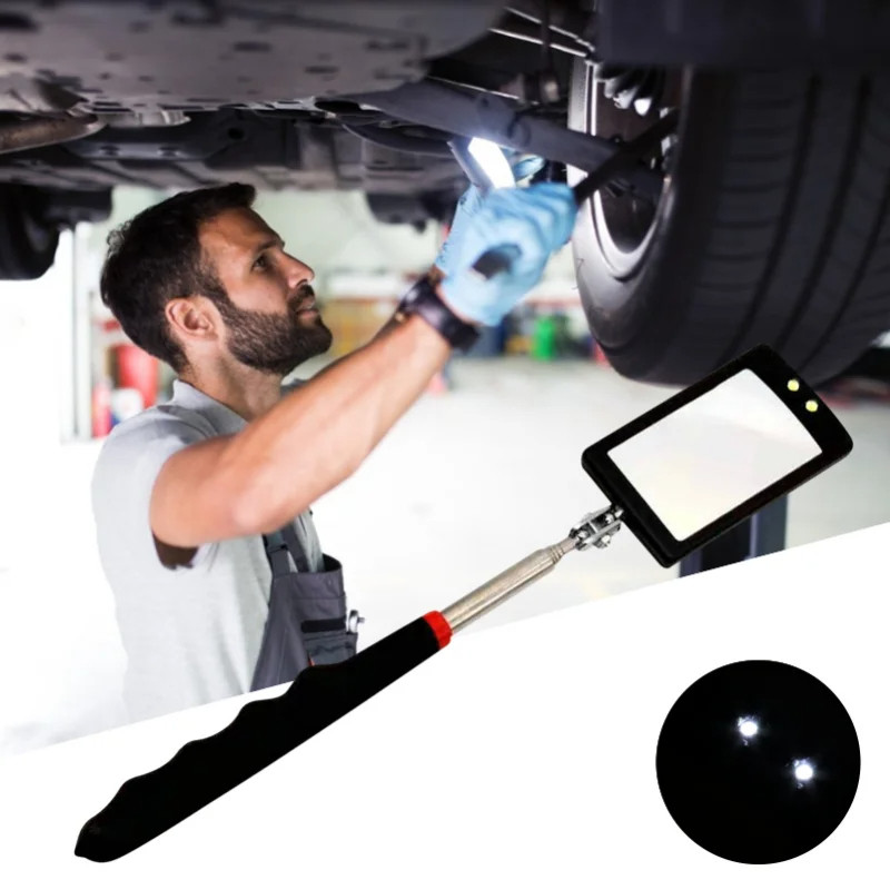 Jual Car 360° Inspection Mirror LED Light Telescoping Mirrors Extend ...