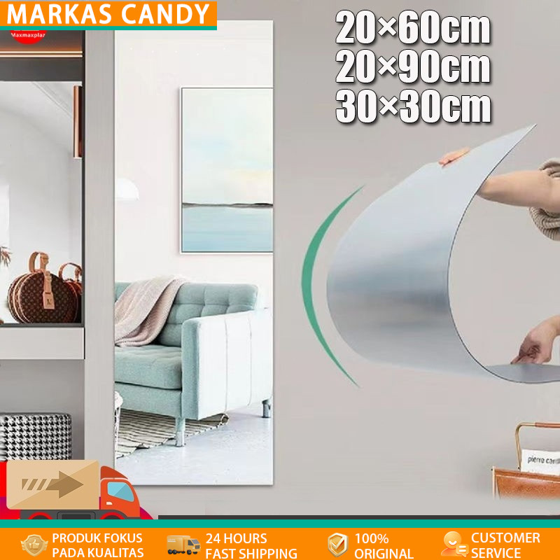 Jual (COD) 60*100CM 50X200CM Mirror Stiker Dinding /Sticker Tempel ...