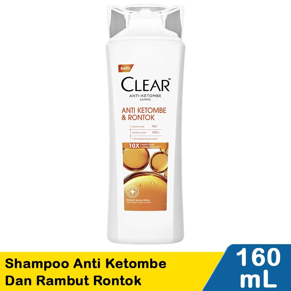 Jual CLEAR SHAMPOO ANTI KETOMBE DAN RAMBUT RONTOK 160mL | Shopee Indonesia