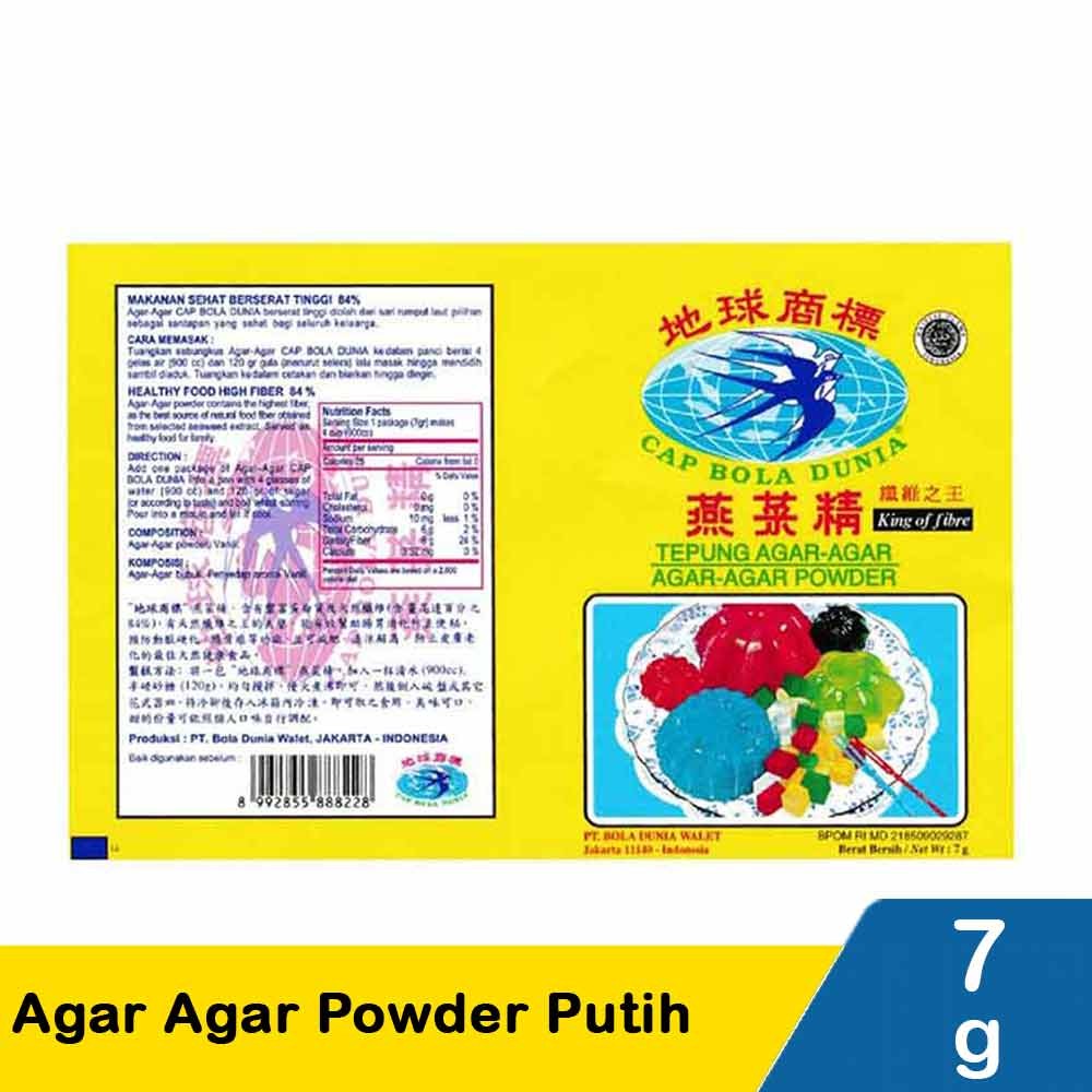 Jual BOLA DUNIA AGAR AGAR POWDER PUTIH 7g | Shopee Indonesia