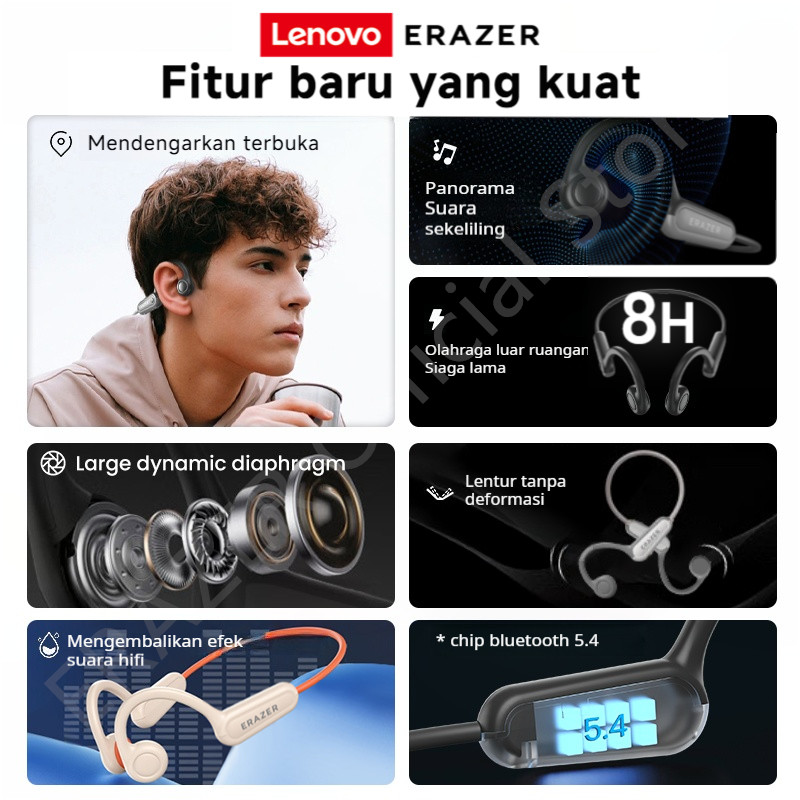 Jual Lenovo ERAZER XF22 Headphone Konduksi Tulang Earphone Bone ...