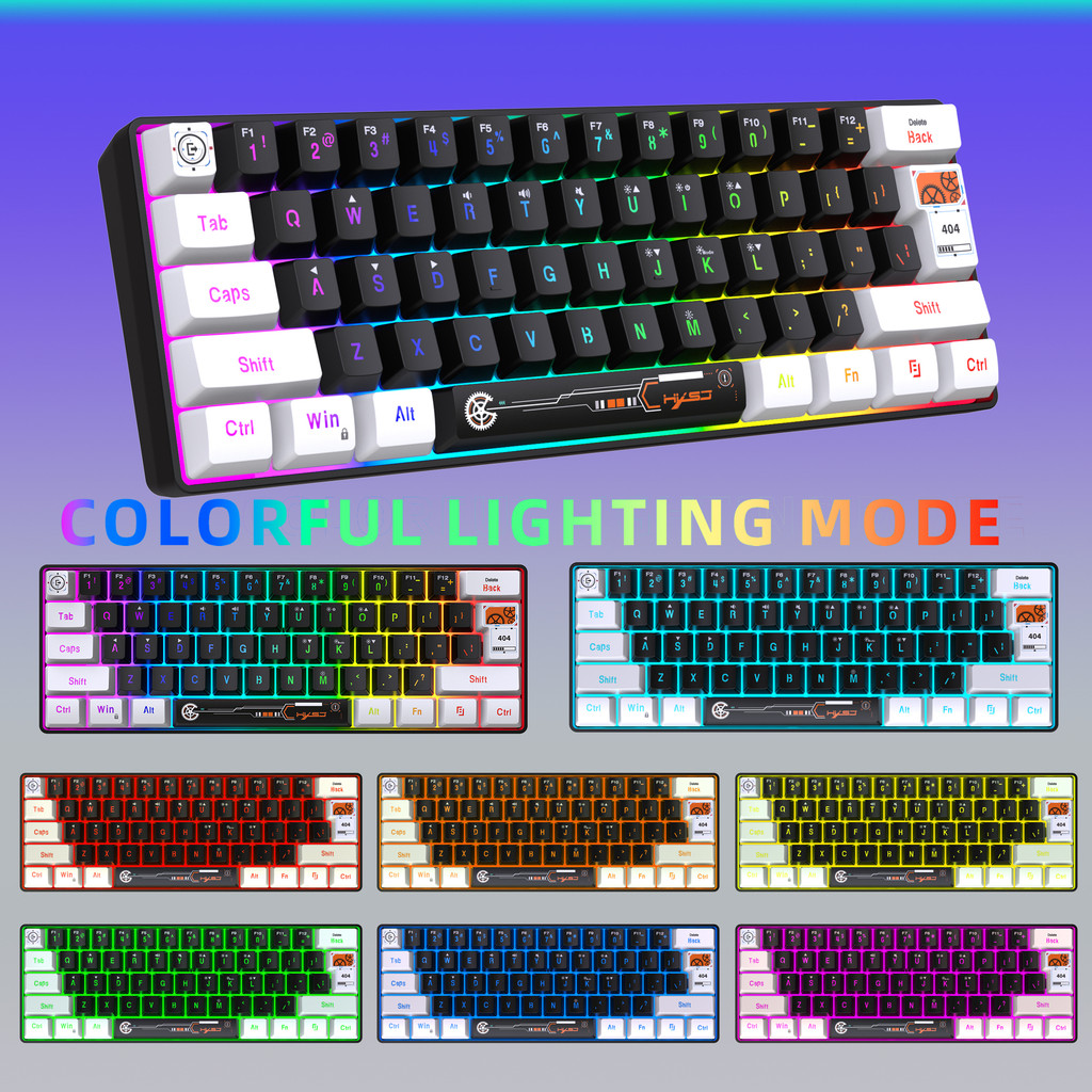 Jual 60% Gaming Keyboard, Wired RGB Backlit Mini Keyboard, Ultra ...