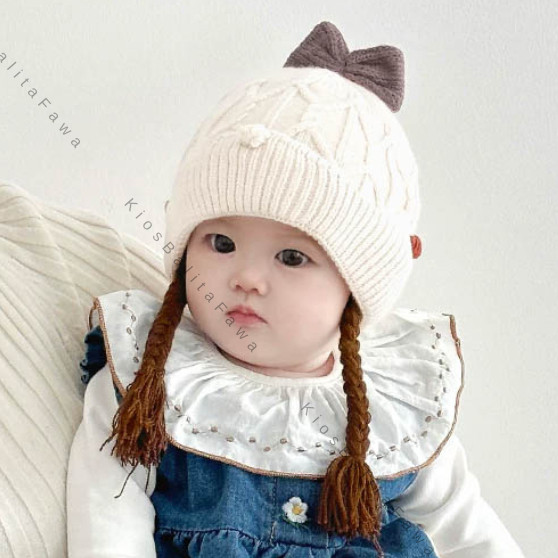 Jual Kupluk Beby Hazel uk Bayi sd 5 Tahun / Topi Rajut Ala Korea Import ...