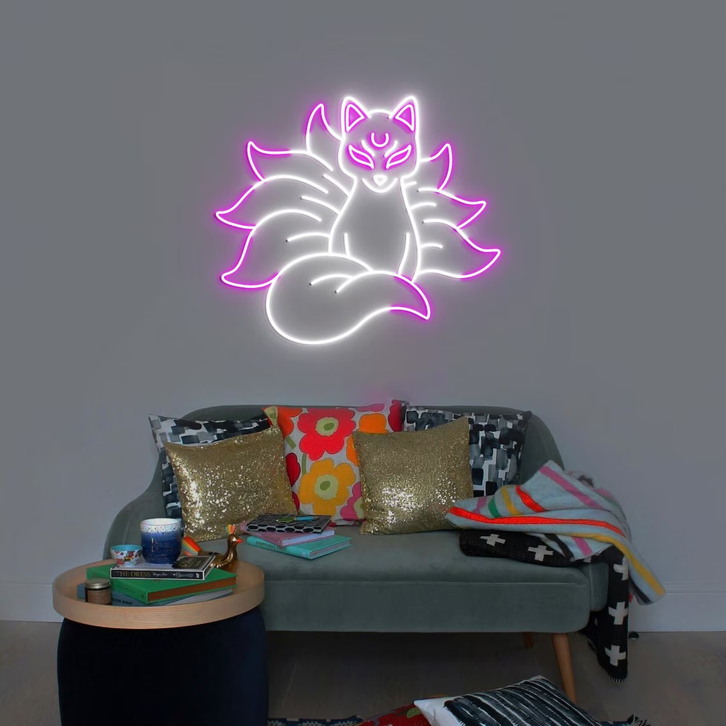Jual Neon Sign Nine Tailed Fox Neon Sign Fox LED Neon Sign Anime Decor ...