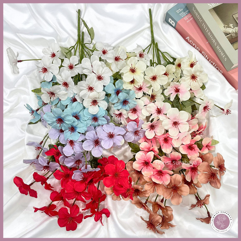 Jual Bunga Hortensia Mini 5 Cabang-Bunga Bucket dekorasi artificial ...