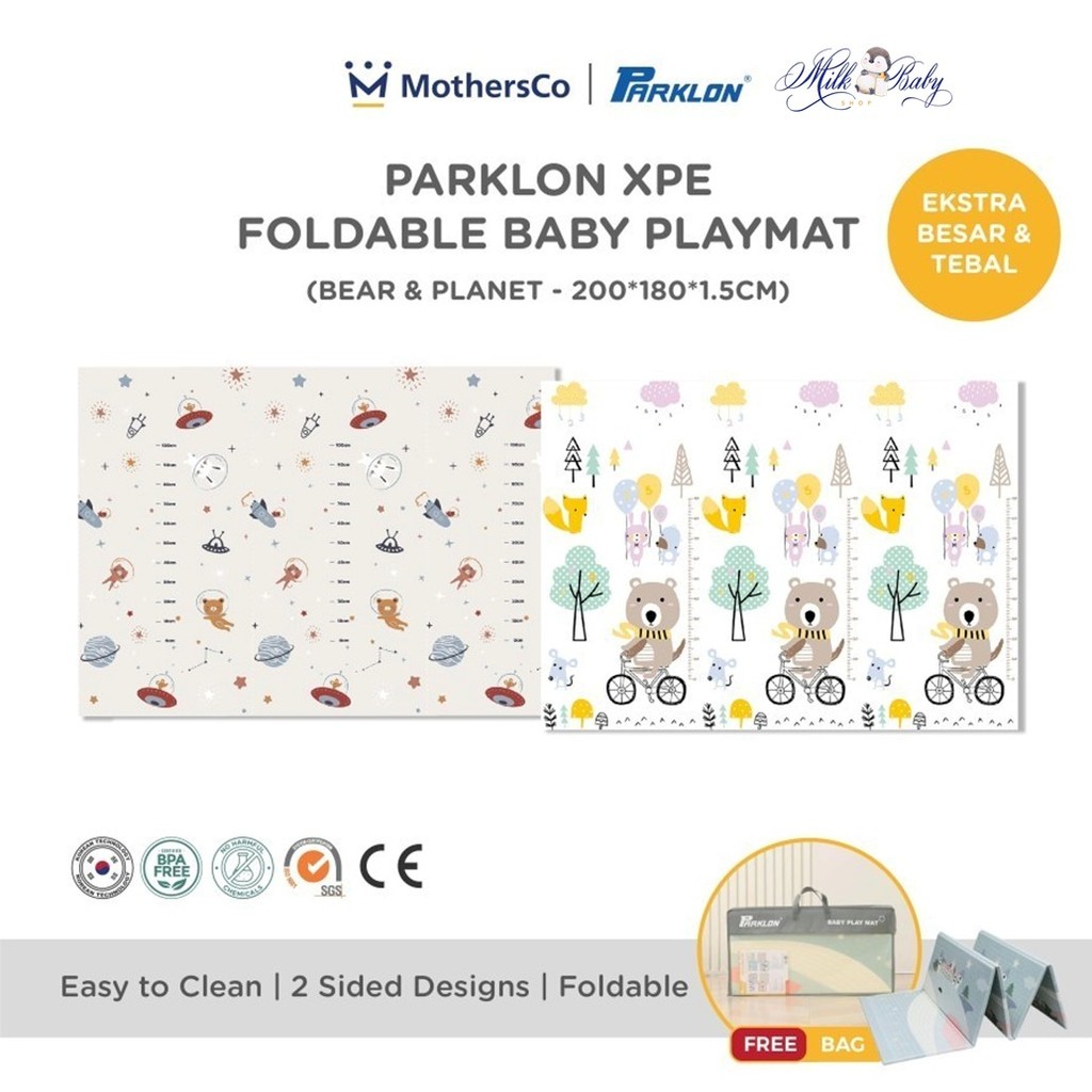 Jual Parklon PE Fold Mat Tebal 1.5 cm XL - Playmat Lipat - Bear ...