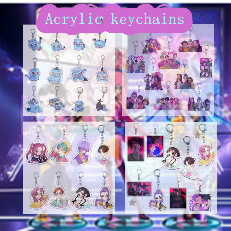 Jual Popular Kpop TV Demon Hunters Keychains Jewelry Rumi Zoey Jinu ...