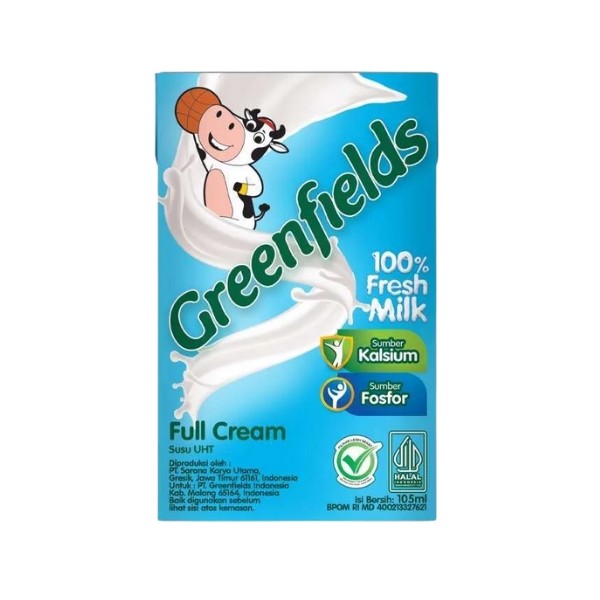 Jual GREENFIELDS UHT FULL CREAM 105 ML | Shopee Indonesia