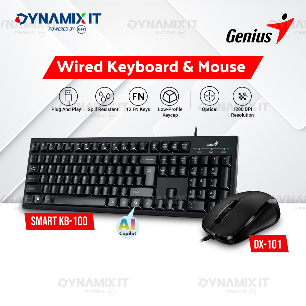 Jual [Bundling] Genius Smart KB-100 Wired Keyboard USB + Mouse GENIUS ...