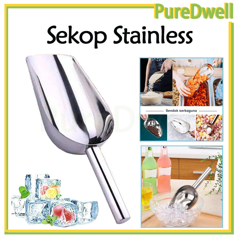 Jual sendok es batu steinless/sendok skop es batu stainless tebal ...