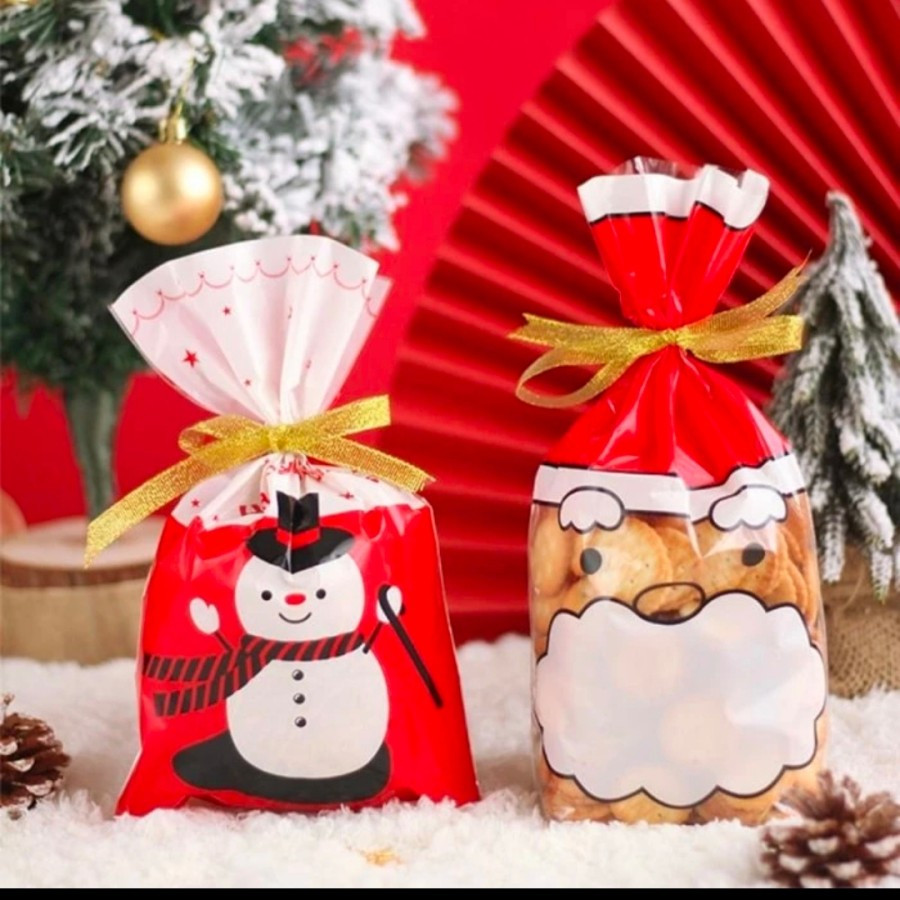 Jual Plastik Cookies Hadiah Kue Roti Natal Merry Christmas Plastik ...