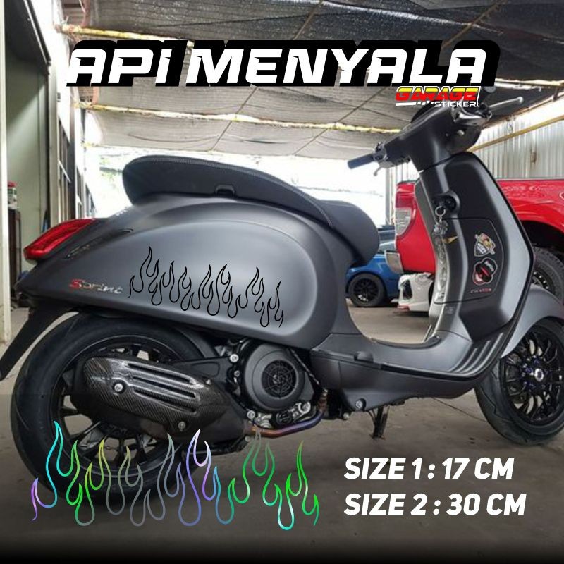 Jual Stiker api menyala variasi warna lengkap cutting sticker motor ...