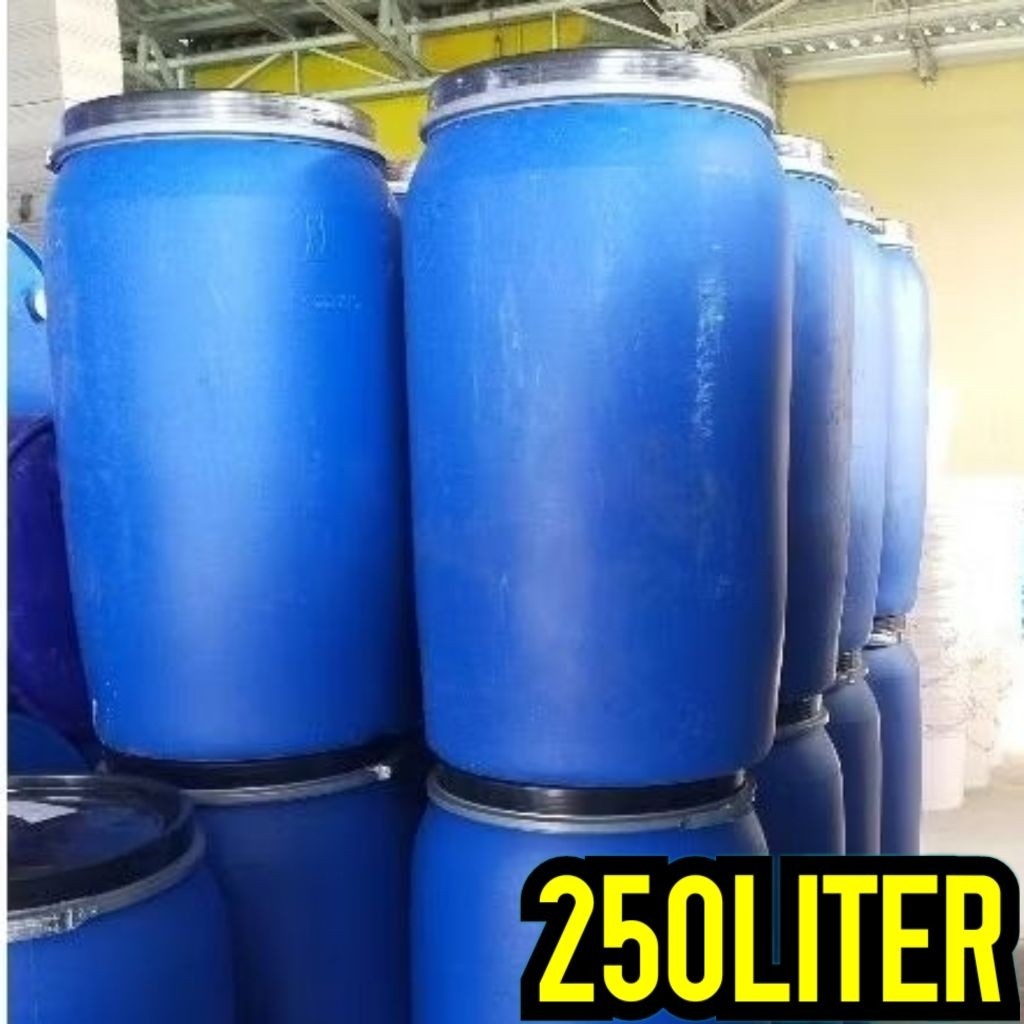 Jual NEW drum plastik 250L. tong plastik 250liter . komplit tutup dan ...