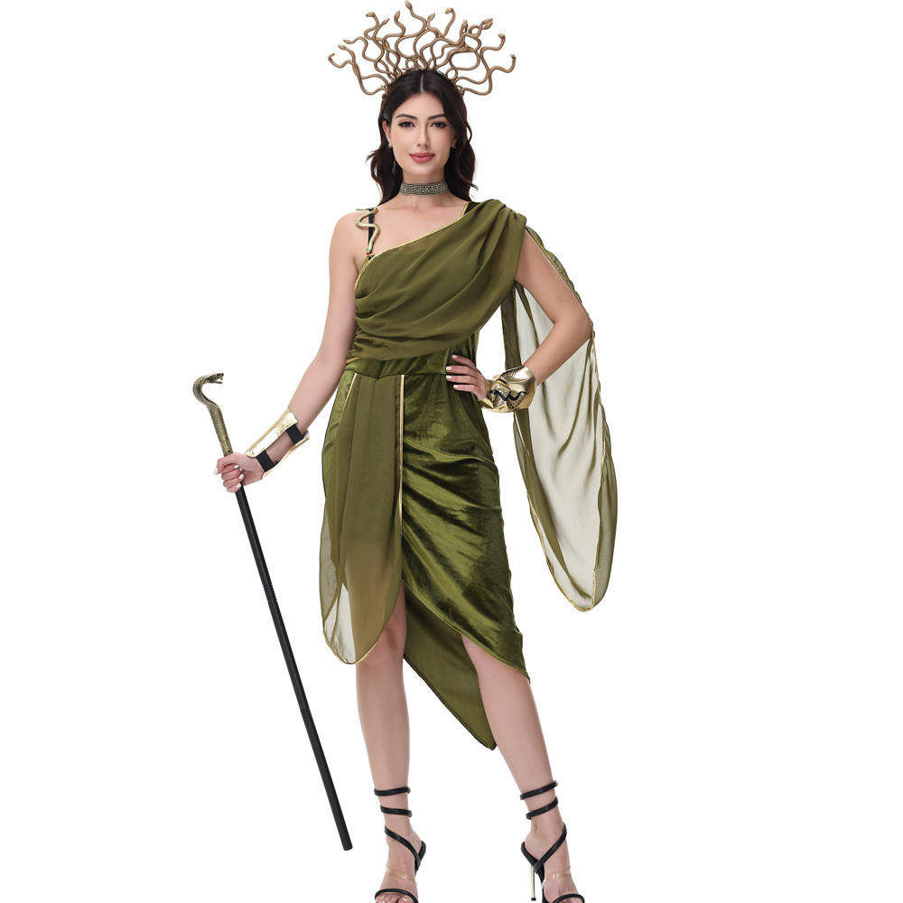 Jual Halloween New Adult Medusa Costume Performance Costume Greek ...