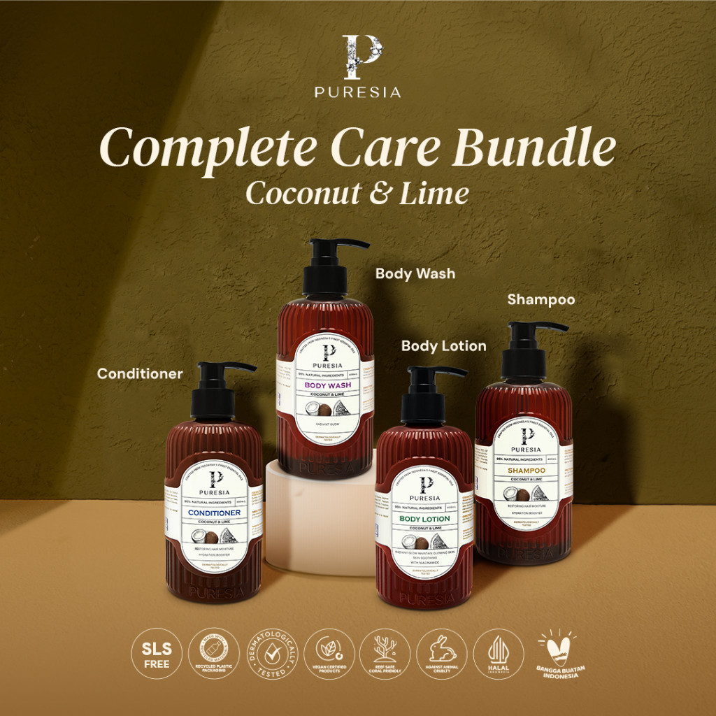 Jual Puresia | Complete Care Bundle Coconut & Lime Isi 4 | 400ml ...