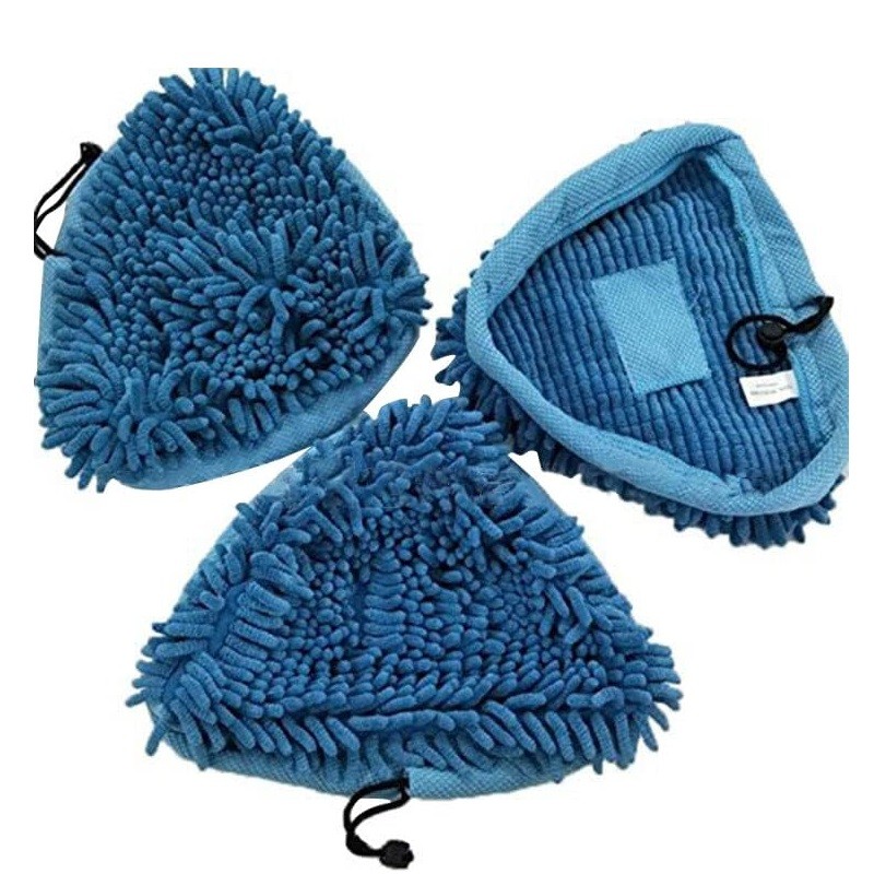 Jual Blue Mop Replacement Pads Steam Mop Triangle Pads Blue Chenille ...