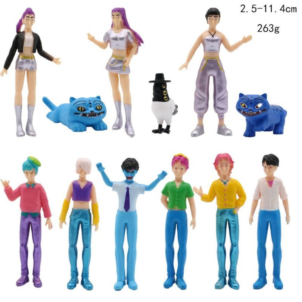 Jual 12pcs/Set Kpop Demon Hunters Action Figure Toy Derpys Tiger Rumi Mira Zoey Sussy Figurine ...