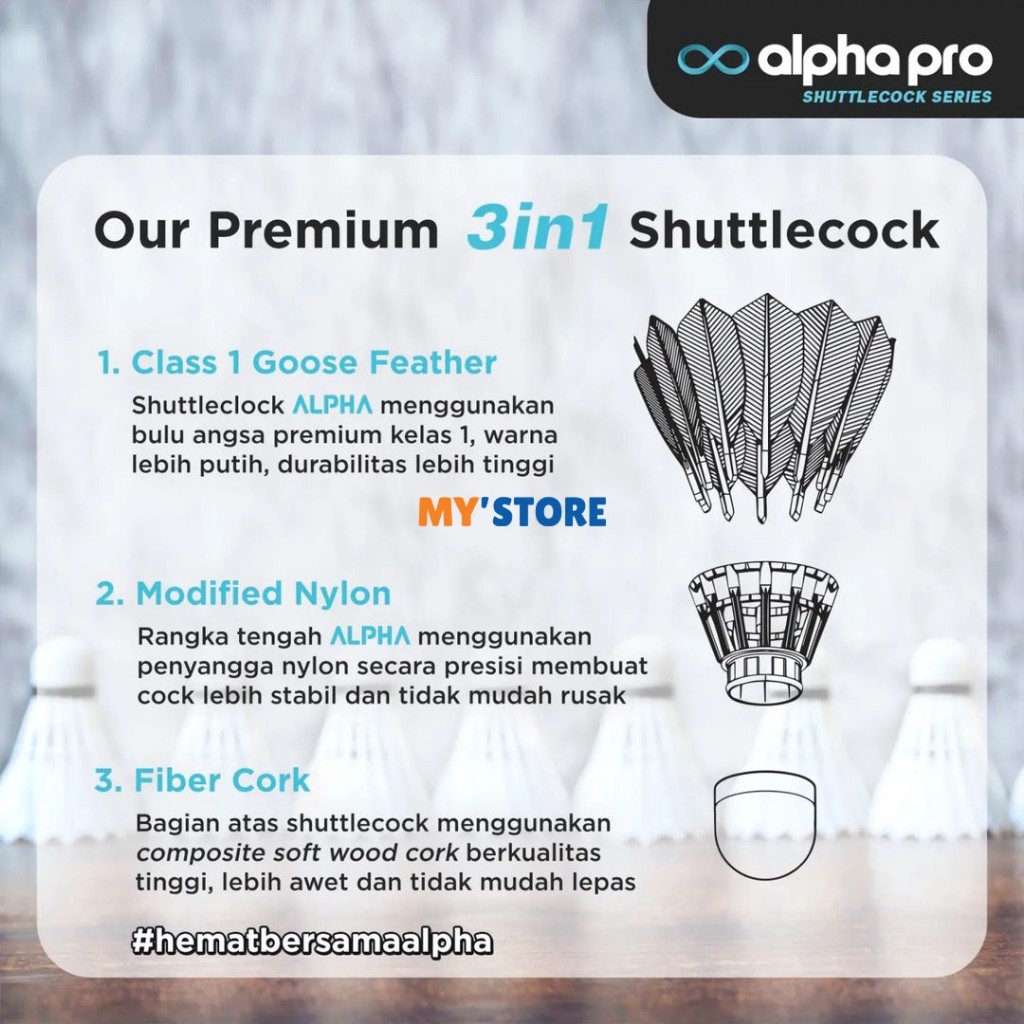 Jual Shuttlecock 3 in 1 Termurah Import Satuan Shou Tosca Alpha Eco ...