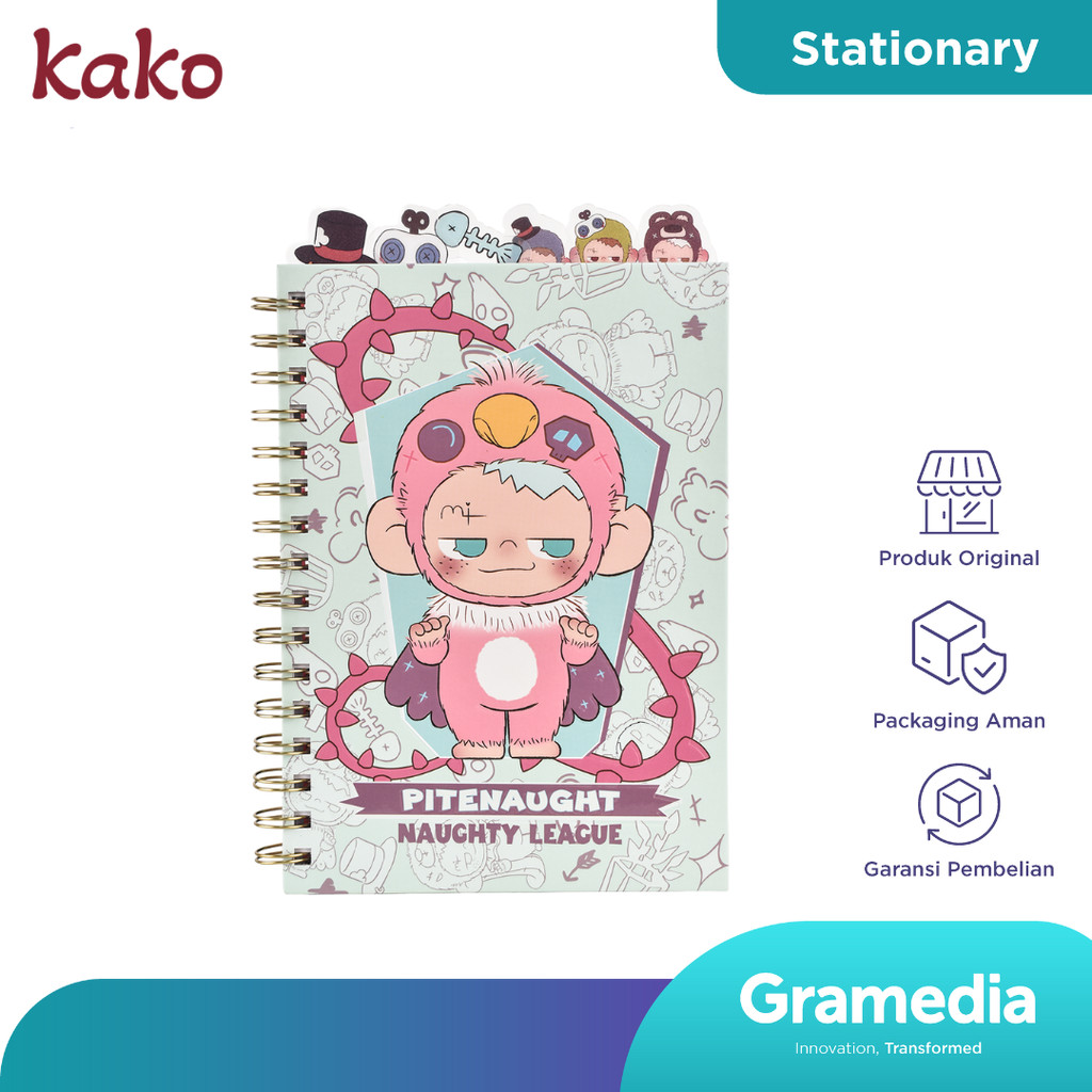 Jual Kako Notebook Ring A5 Pitenaughty with Index Devider | Shopee ...