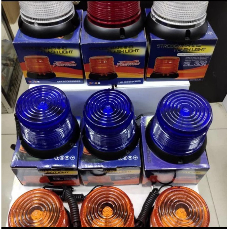 Jual Lampu Rotary Flash SL331 12-24VOLT DC Blitz Amber -kuning | Shopee ...