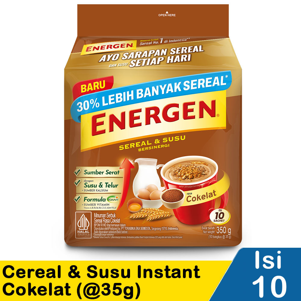 Jual ENERGEN CEREAL & SUSU INSTANT COKLAT 10x35g | Shopee Indonesia