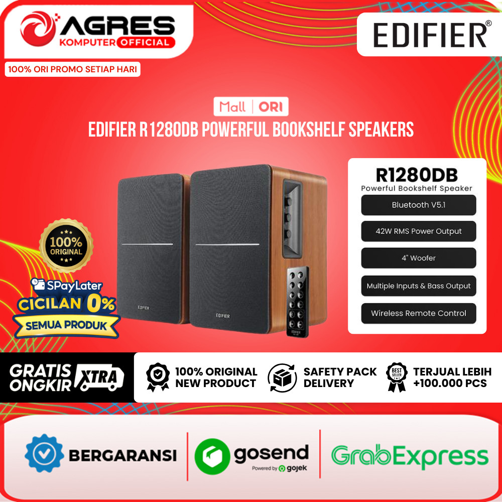Jual EDIFIER R1280DB POWERFUL BOOKSHELF SPEAKERS - BROWN | Shopee Indonesia