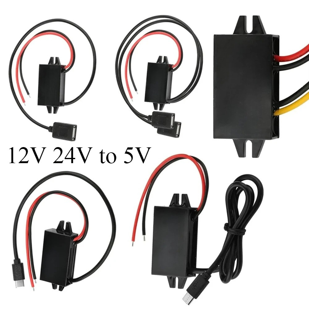 Jual 12V 24V to 5V DC DC Converter Step Down Module USB Female dual USB ...