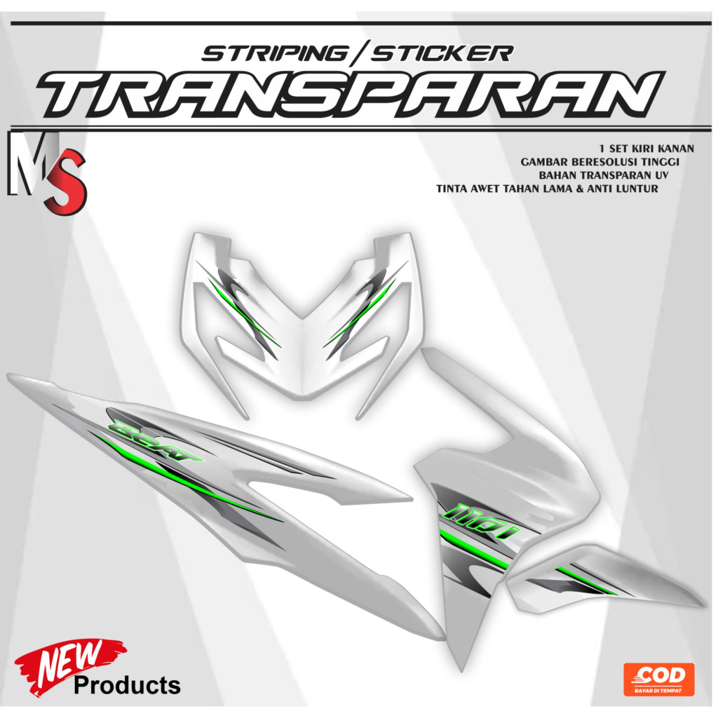 Jual STRIPING STIKER VARIASI BEAT NEW 2024/ 2025 DELUX TRANSPARAN UV ...