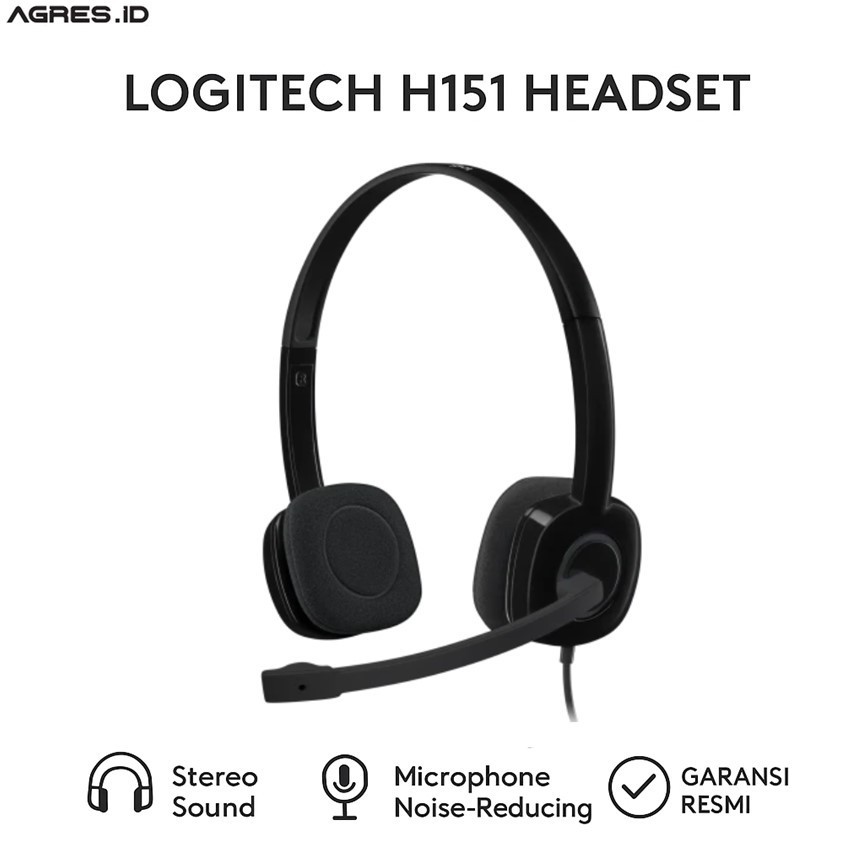 Jual Headset Logitech H151 Stereo – Mikrofon Noise Cancelling, Suara ...
