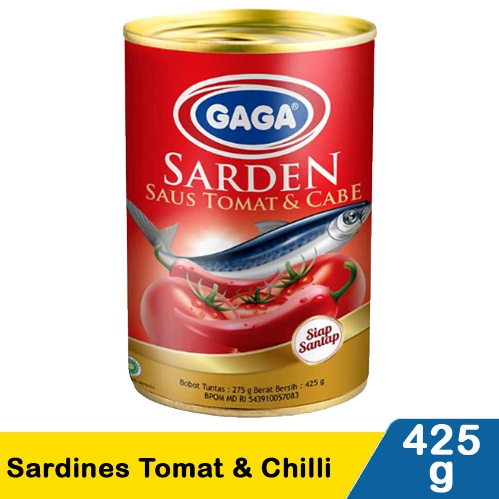 Jual GAGA SARDINES TOMAT & CHILLI 425g | Shopee Indonesia
