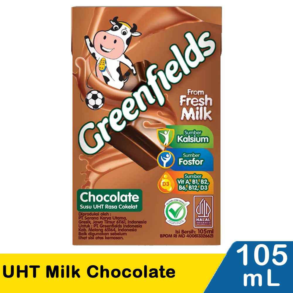 Jual GREENFIELDS UHT MILK CHOCOLATE 105mL | Shopee Indonesia