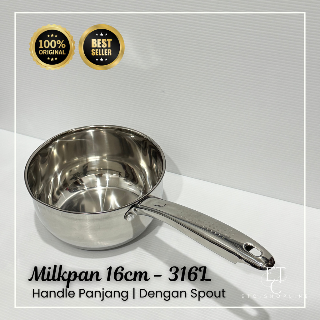 Jual Milk Pan SUS316L 16cm Thick Stainless | Panci Susu Stainless Steel ...