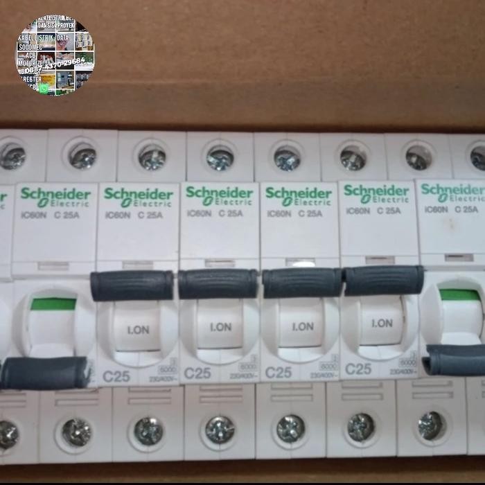 Jual MCB Schneider IC60N 1P 25A 1Phase 6kA Original A9F74125 MCB NEW | Shopee Indonesia