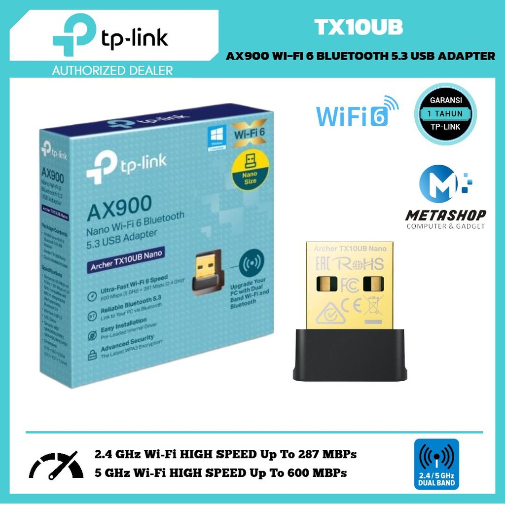 Jual TP-LINK Archer TX10UB WiFi Adapter Nano AX900 Wi-Fi 6 Bluetooth 5.3 USB TPLINK | Shopee ...